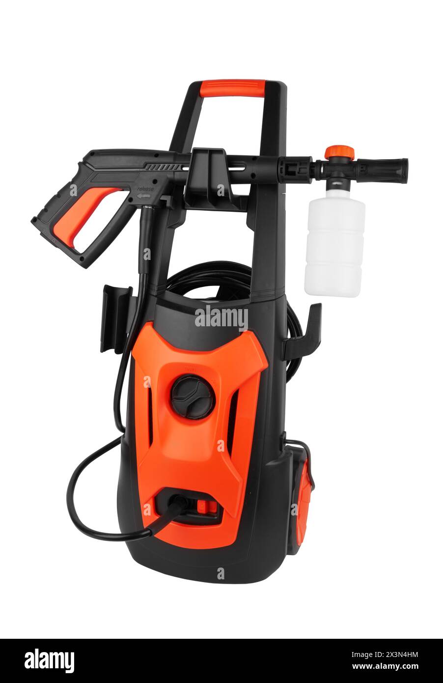 High pressure washer isolated on white background Stock Photo - Alamy