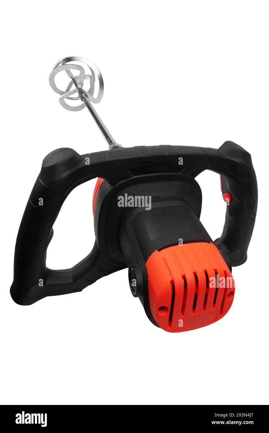 Manual construction mixer isolated on white background Stock Photo - Alamy