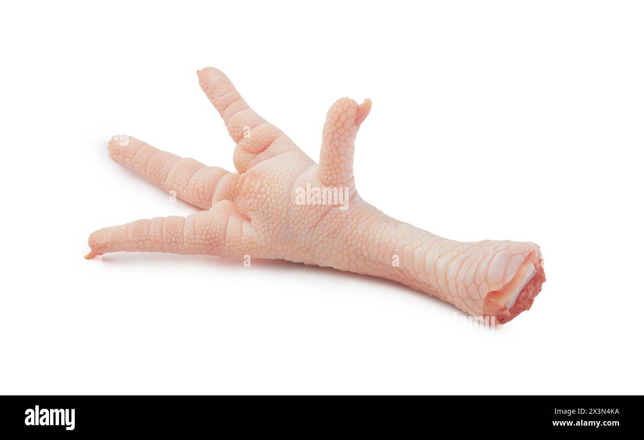 Raw chicken feet isolated on white background Stock Photo - Alamy