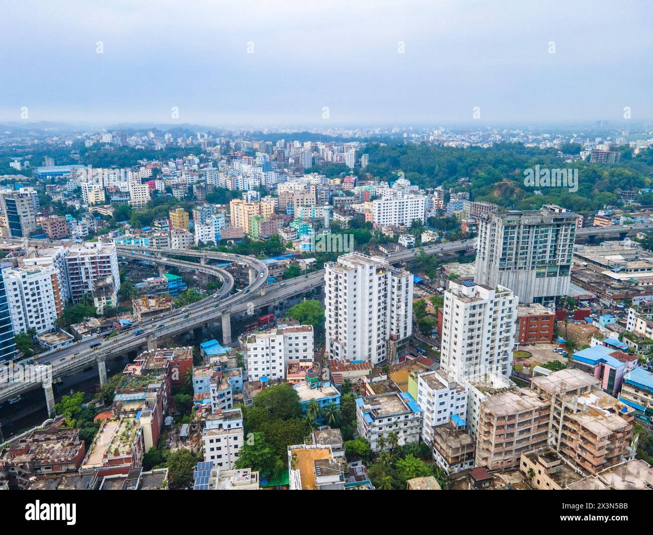 Aerial View Cityscape of Chittagong City Bangladesh. Corporate Office, Building, Residential ...