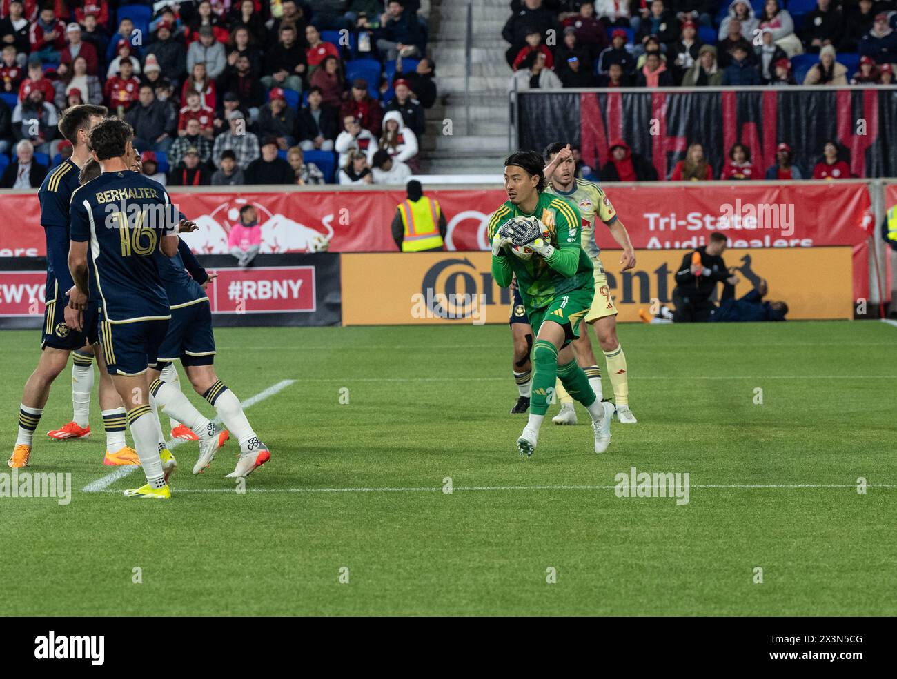 Harrison, USA. 27th Apr, 2024. Goalkeeper Yohei Takaoka (1) of ...