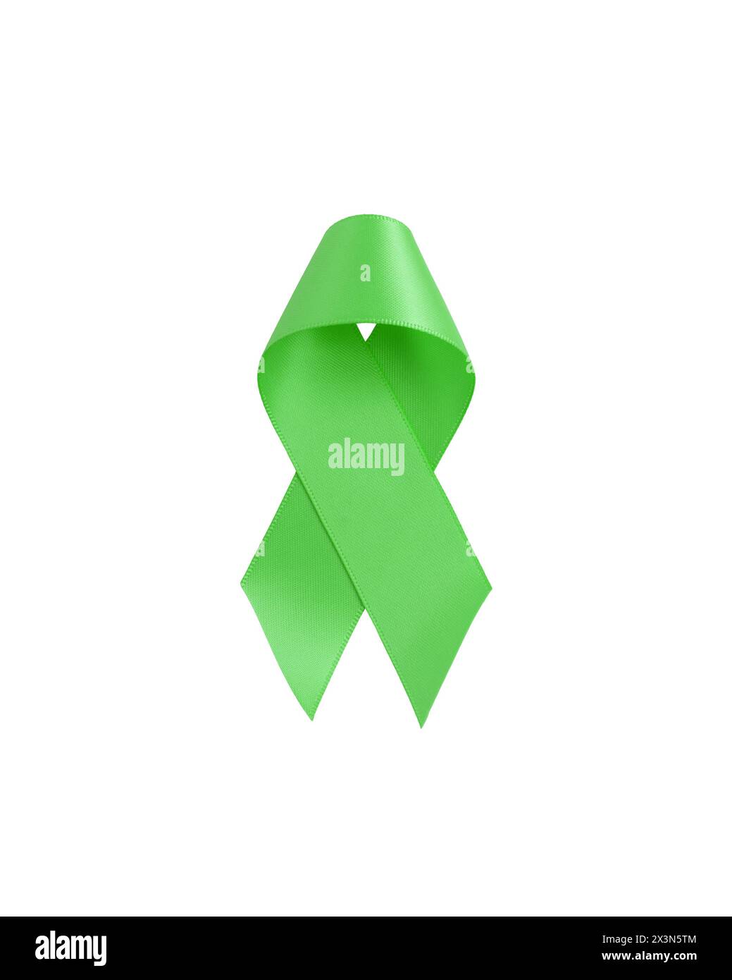 Green awareness ribbon isolated on white background, element Stock ...