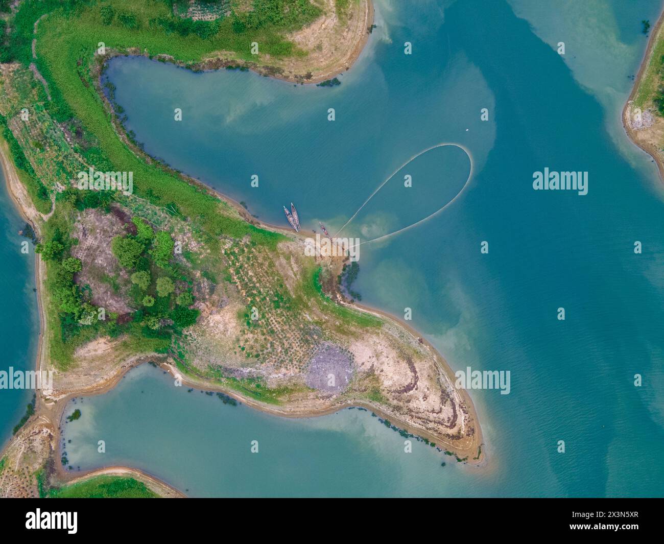 Aerial view of islands in Kaptai Lake in Rangamati of Chittagong in ...