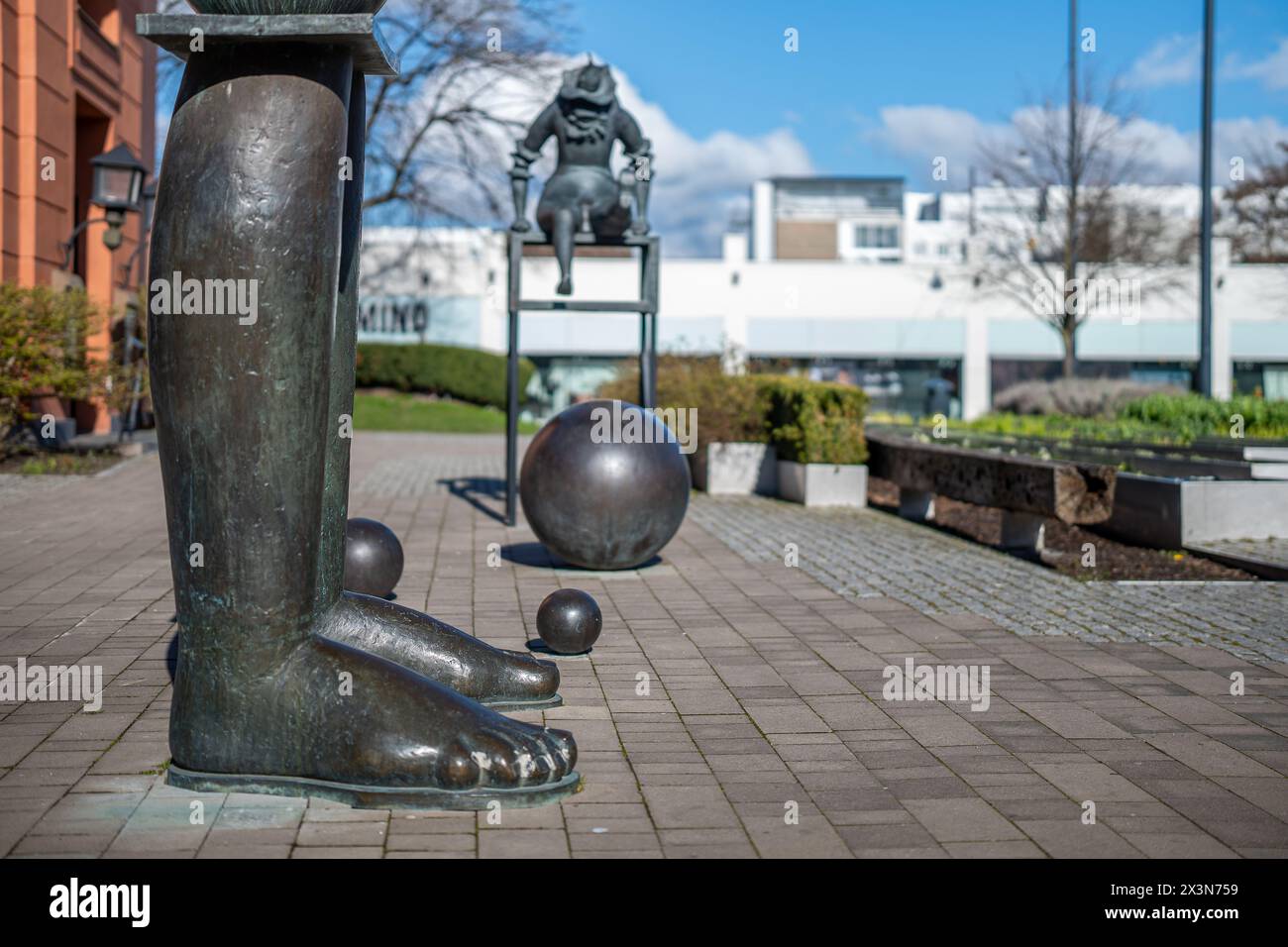 The sculpture group “The Jester, The Giant and the Juggler” from 1974 ...