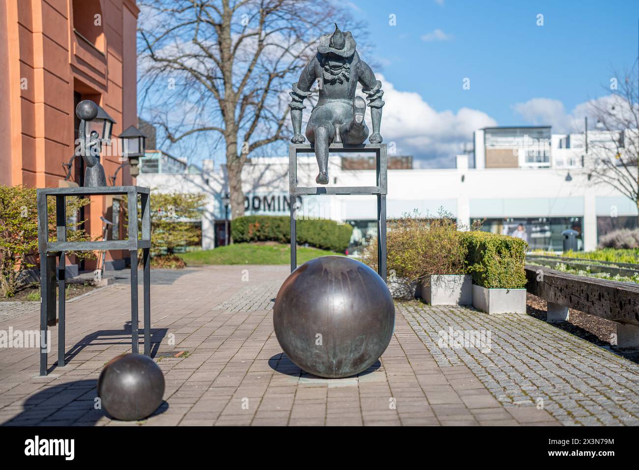 The sculpture group “The Jester, The Giant and the Juggler” from 1974 ...