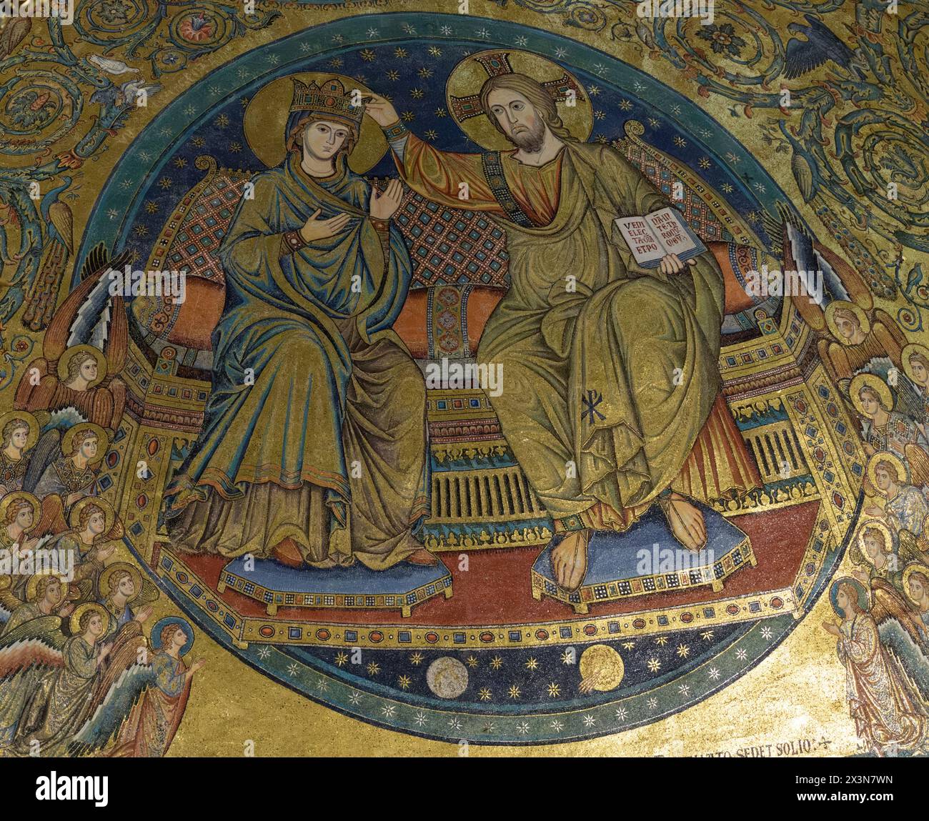 The apse of the basilica. Mosaic in the Basilica of Saint Mary Major ...