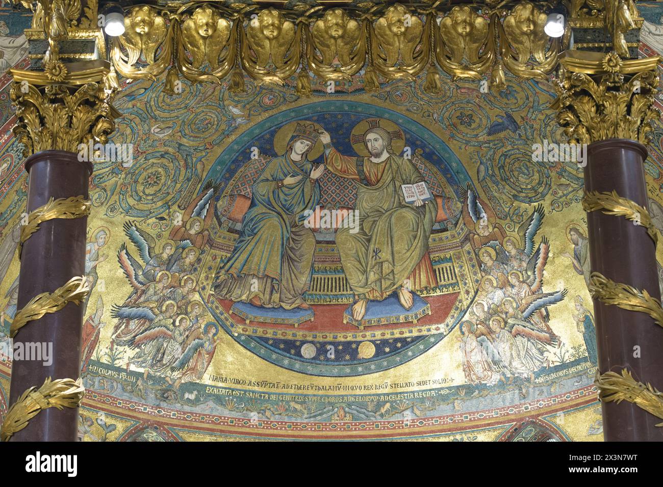 The apse of the basilica. Mosaic in the Basilica of Saint Mary Major ...