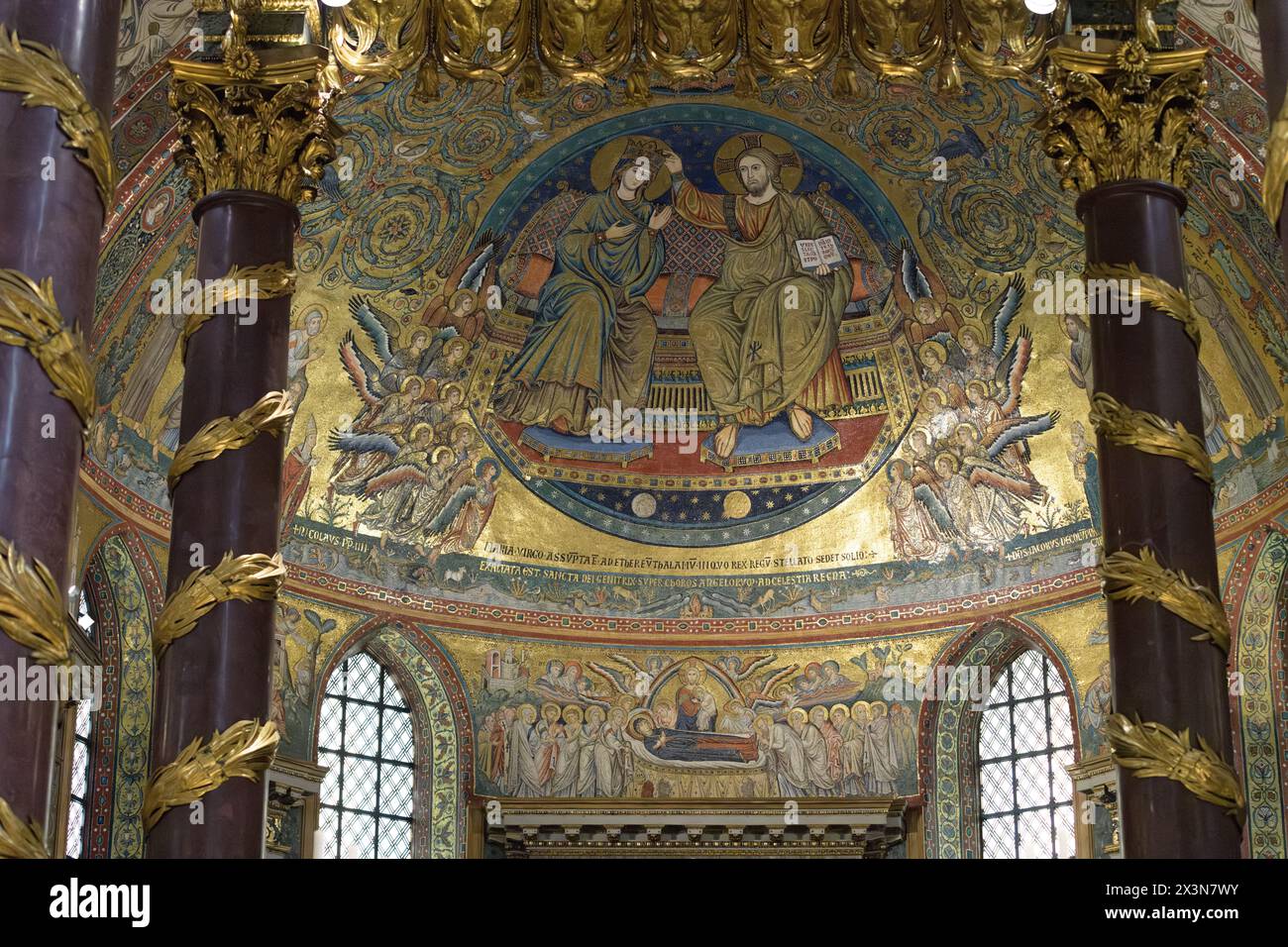 The apse of the basilica. Mosaic in the Basilica of Saint Mary Major ...