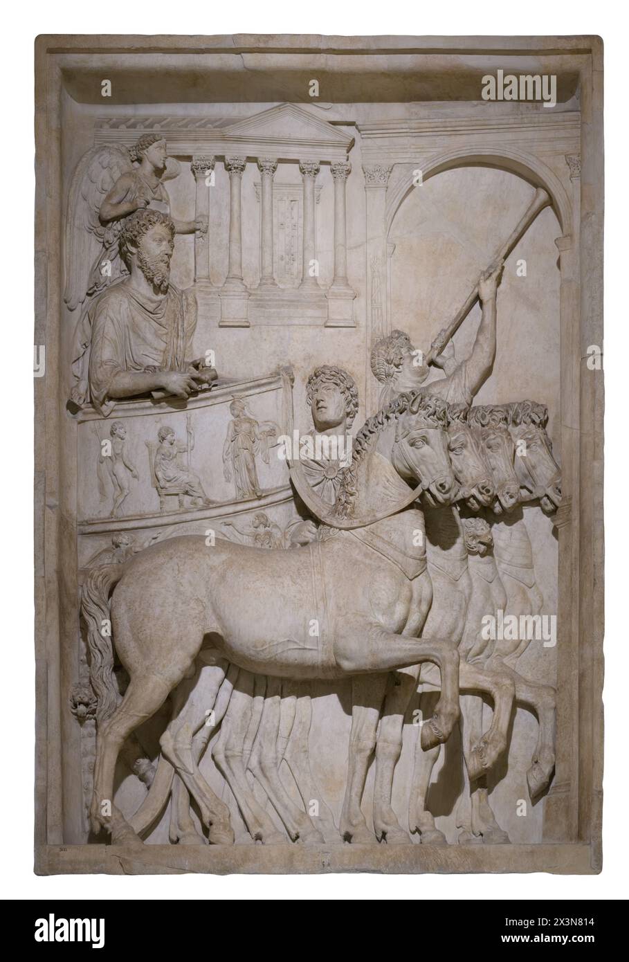Bas relief from Arch of Marcus Aurelius triumph chariot Stock Photo - Alamy