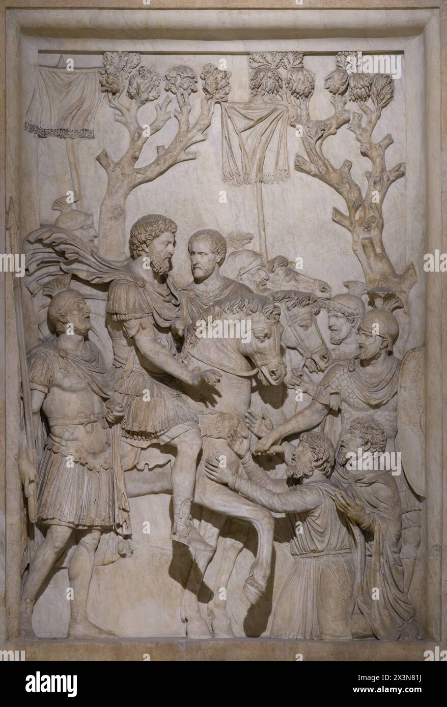 Bas-relief from Arch of Marcus Aurelius Marcus Aurelius showing his ...