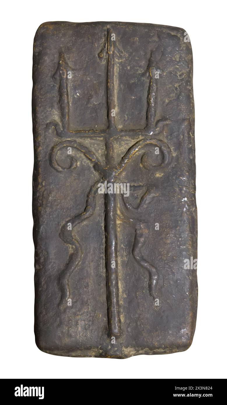 Aes Signatum Quincussis Bar. Roman Republic after 450 BC. Trident. Rome Stock Photo - Alamy