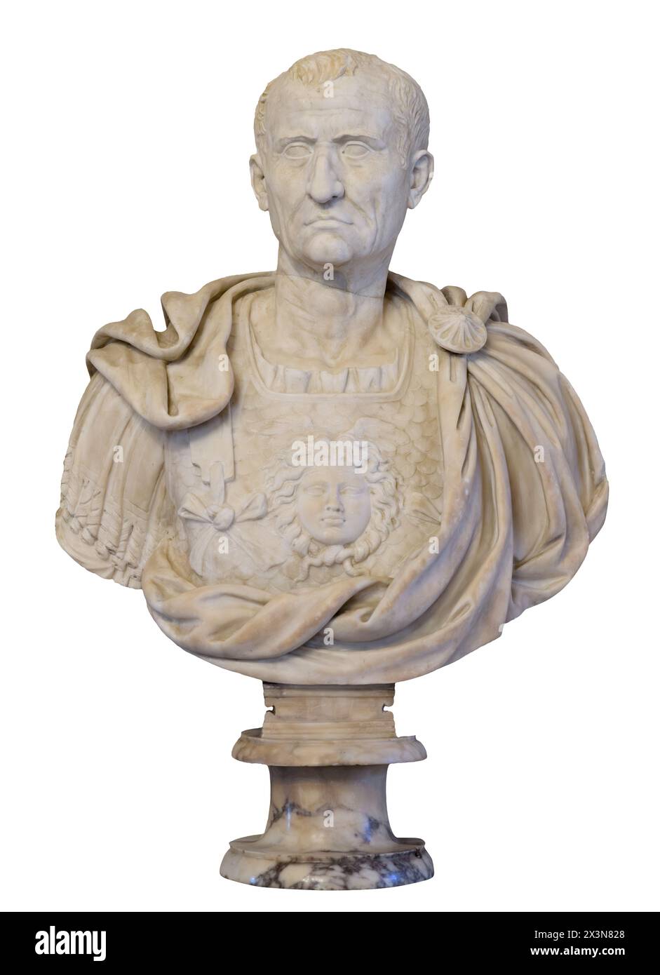 Male portrait restored as ancient roman emperor Galba. Rome Stock Photo ...