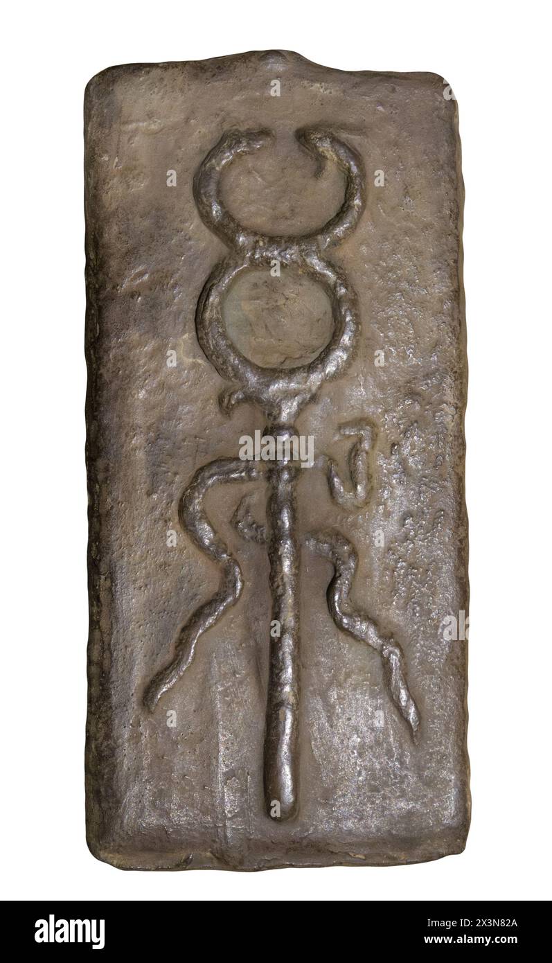 Aes Signatum Quincussis Bar. Roman Republic after 450 BC. Caduceus ...