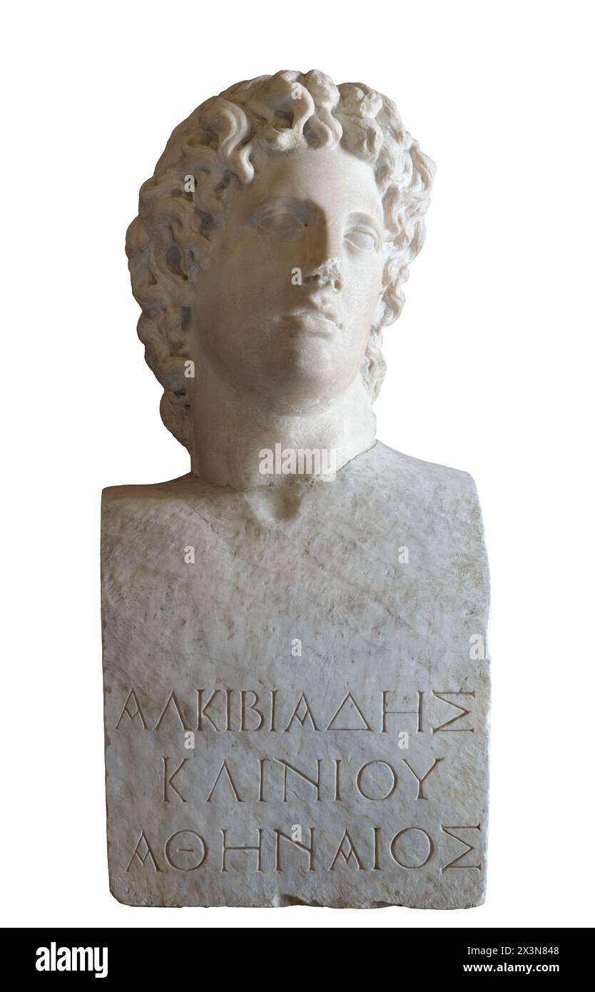 Bust of Alcibiades - Athenian statesman and general. Rome Stock Photo ...