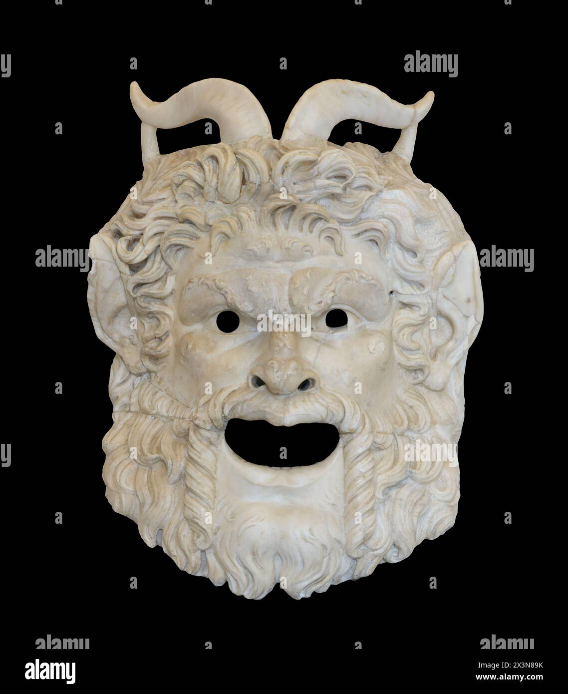 Ancient Roman Satyr mask. Theatre mask Rome Stock Photo - Alamy