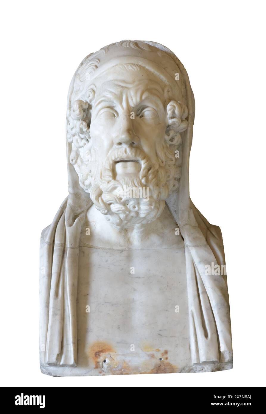 Homer. Marble bust of the ancient Greek poet Stock Photo - Alamy