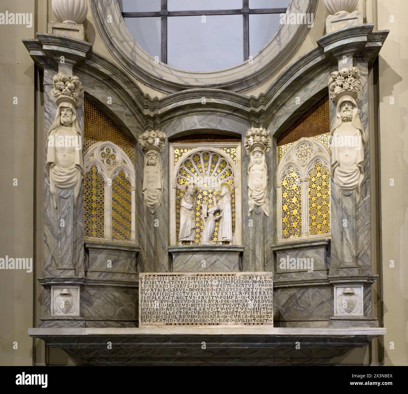 Cosmati, remains of Cardinal Casati's tomb from Milan. The Archbasilica ...