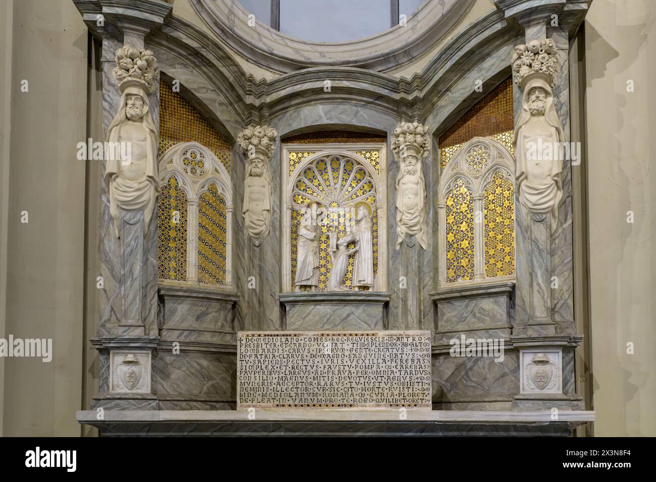 Cosmati, remains of Cardinal Casati's tomb from Milan. The Archbasilica ...