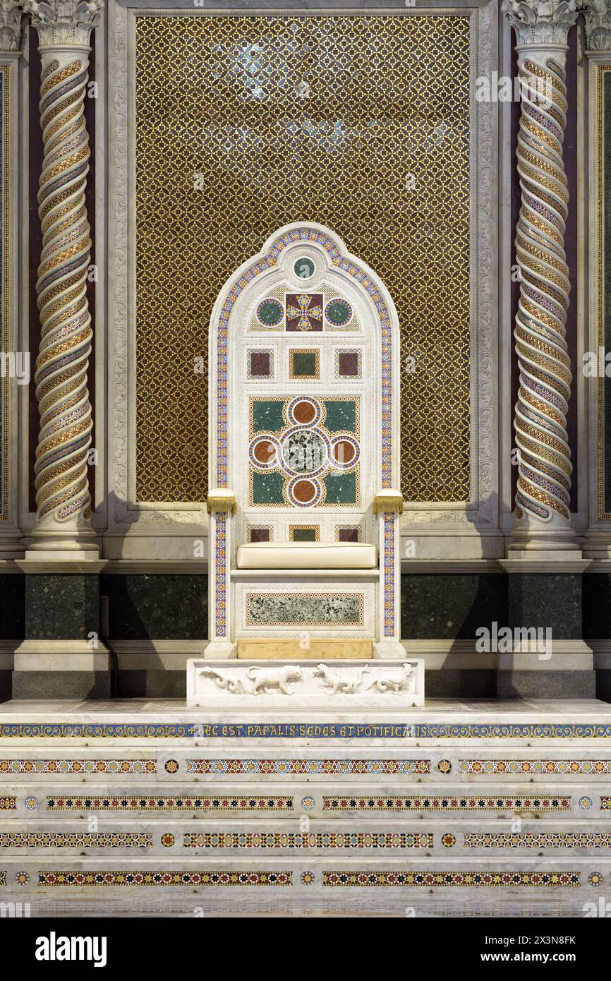 The Papal Chair of the Bishop of Rome, the Pope. The Archbasilica of ...