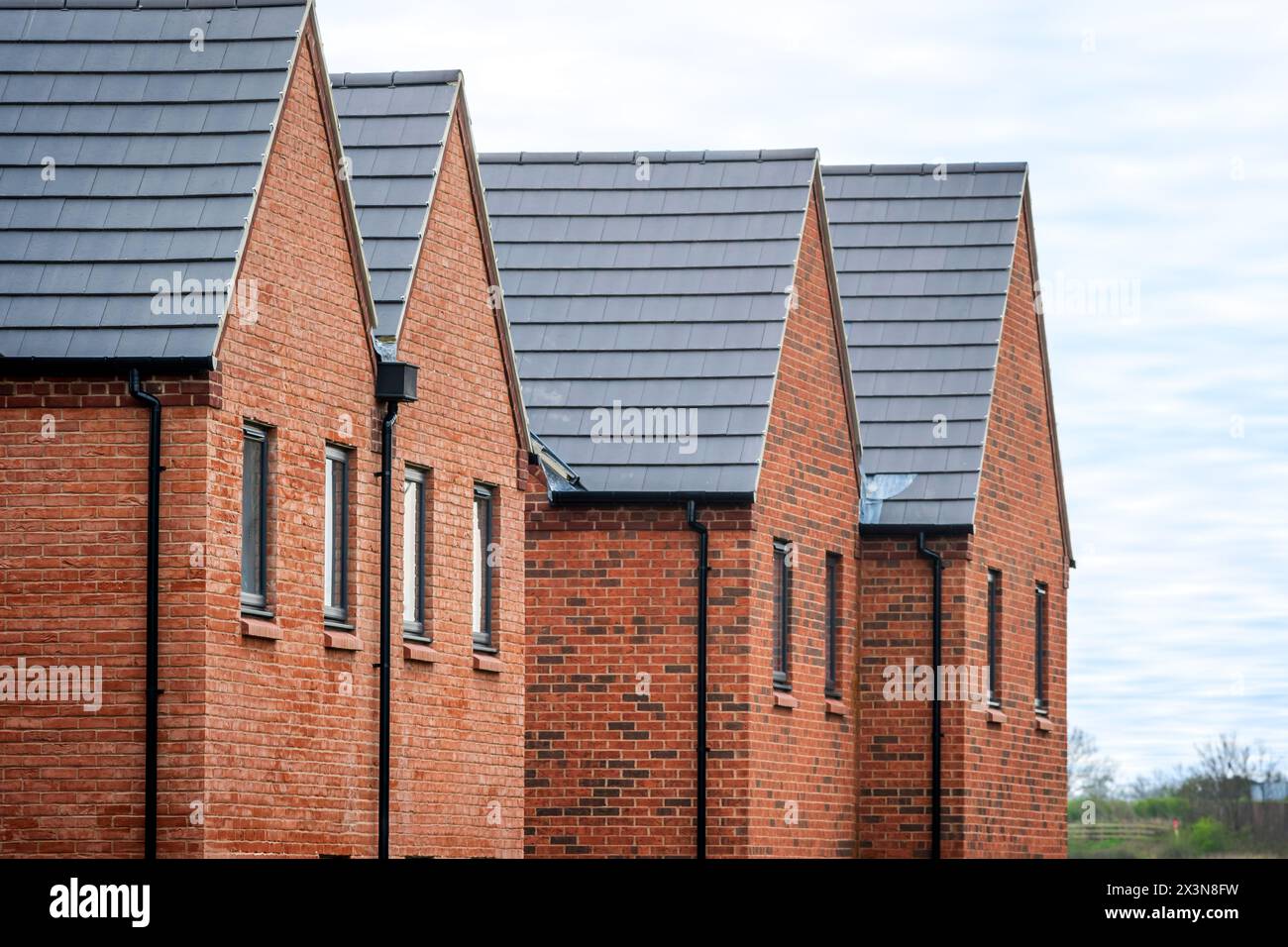 Day view of New Build Development Estate in UK Stock Photo - Alamy