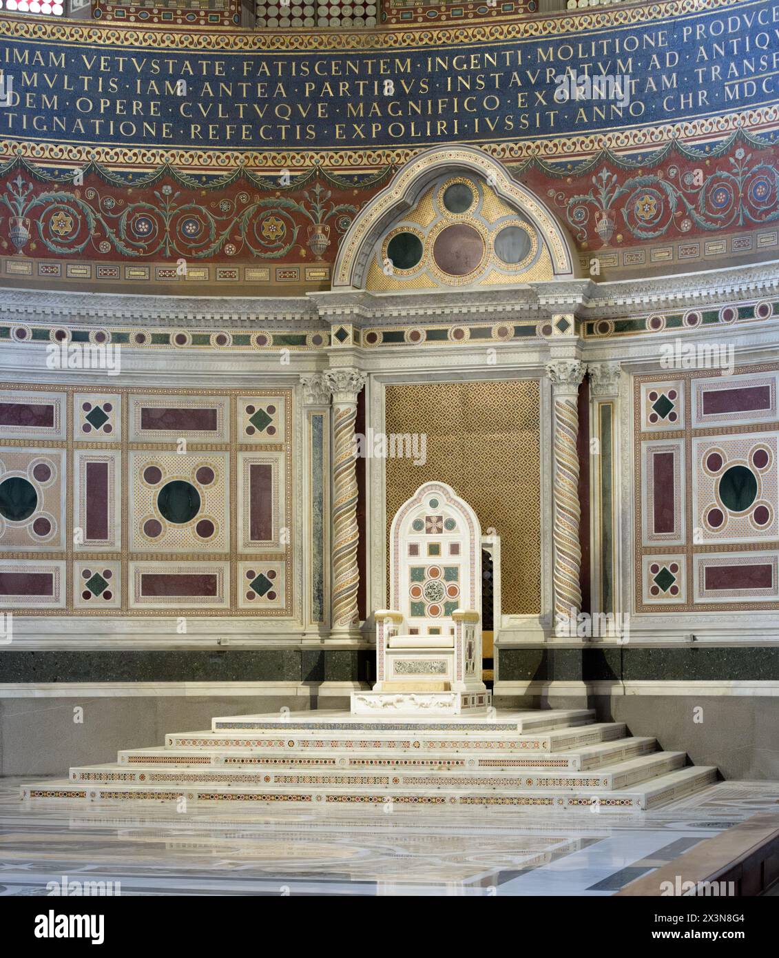 The Papal Chair of the Bishop of Rome, the Pope. The Archbasilica of ...