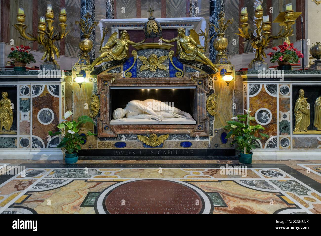 Santa Cecilia baroque sculpture by Stefano Maderno in the basilica of ...
