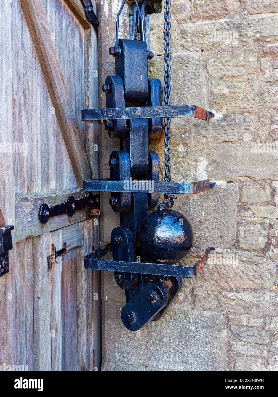 Detail of the Cast Iron Counterweight mechanism for opening and closing ...