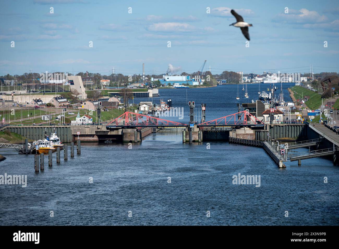 Ijmuiden The Netherlands 22nd April 2024 Sluice gates for smaller ...