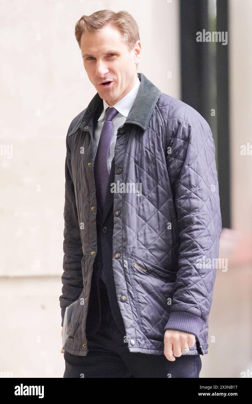 Policing Minister Chris Philp arrives at BBC Broadcasting House in ...