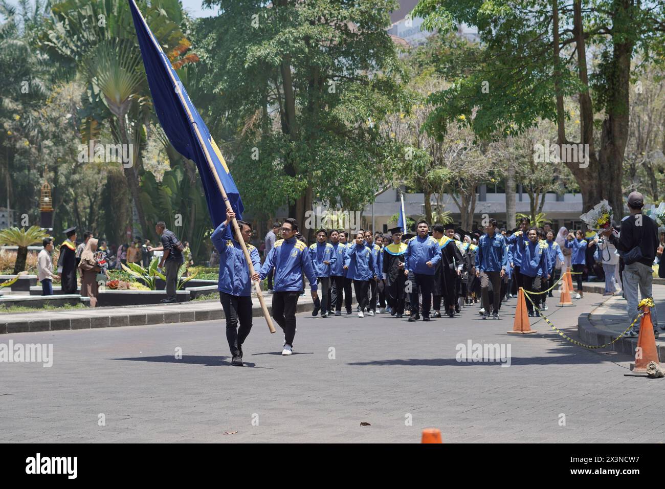 The procession of engineering graduates during the day is carried out ...