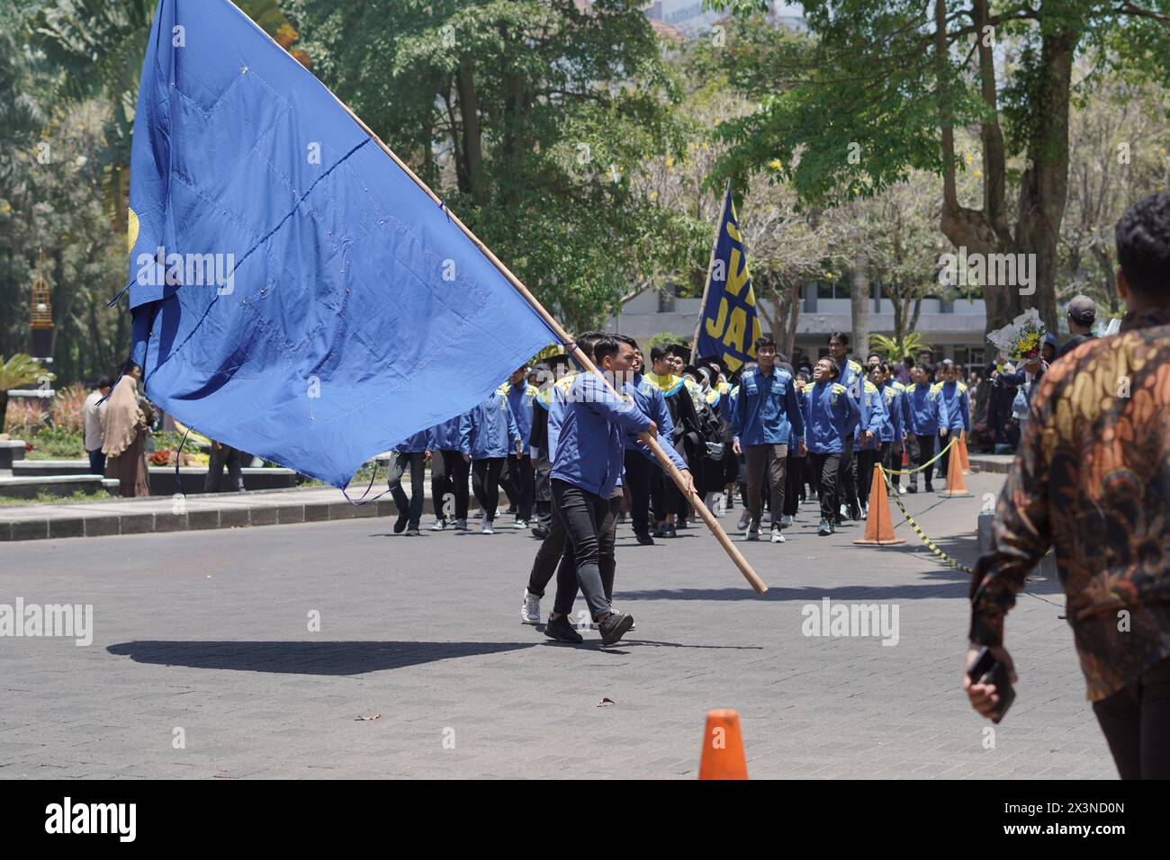 The procession of engineering graduates during the day is carried out ...