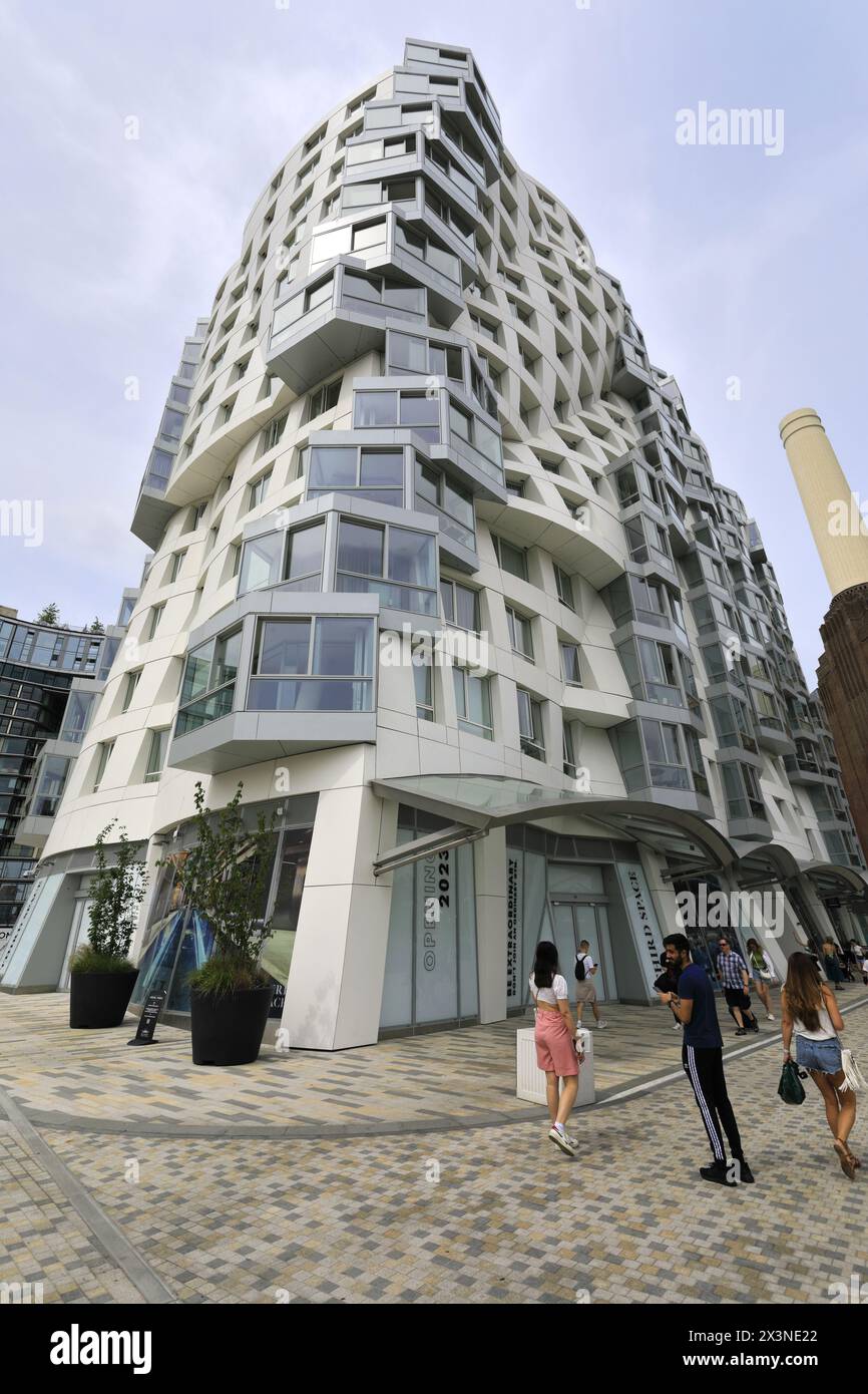 View of Frank Gehry's residential buildings, Battersea Power Station ...