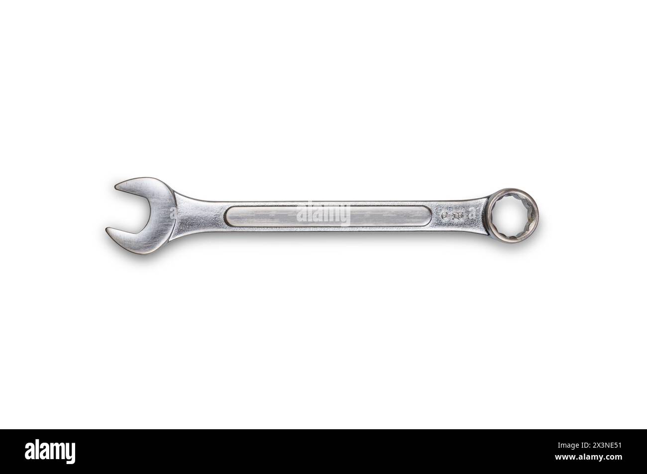 Top view of combination wrench or spanner isolated on white background ...