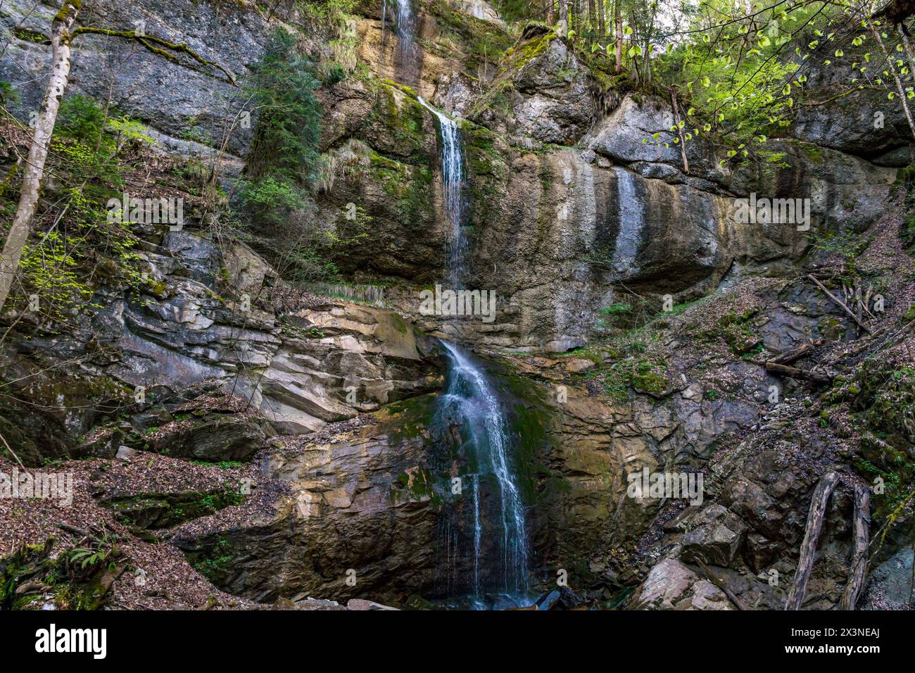 Impressive Gschwender waterfall near Immenstadt Bühl am Alpsee in the ...