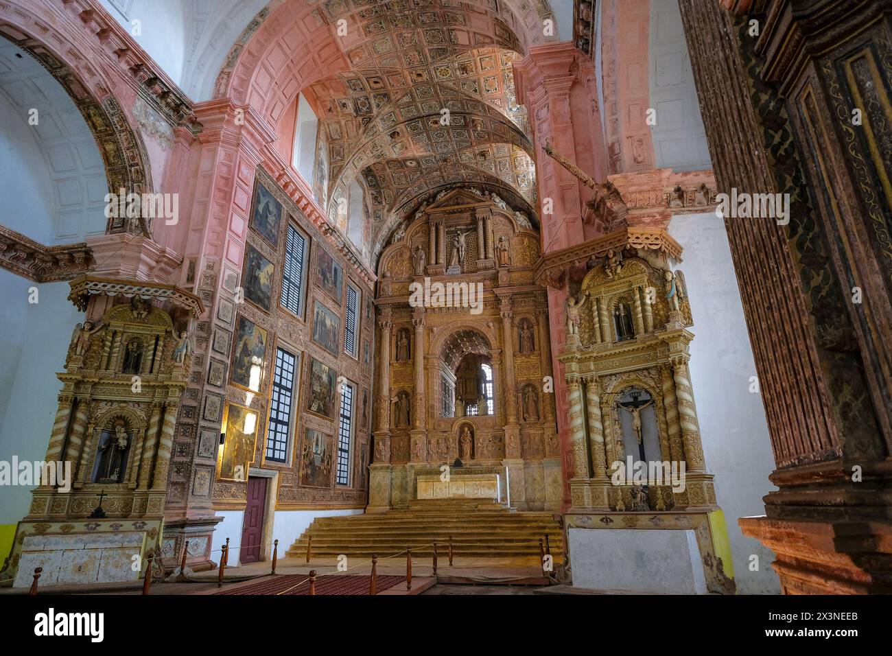 Old Goa, India - February 2, 2024: Interior of the Church of Saint ...