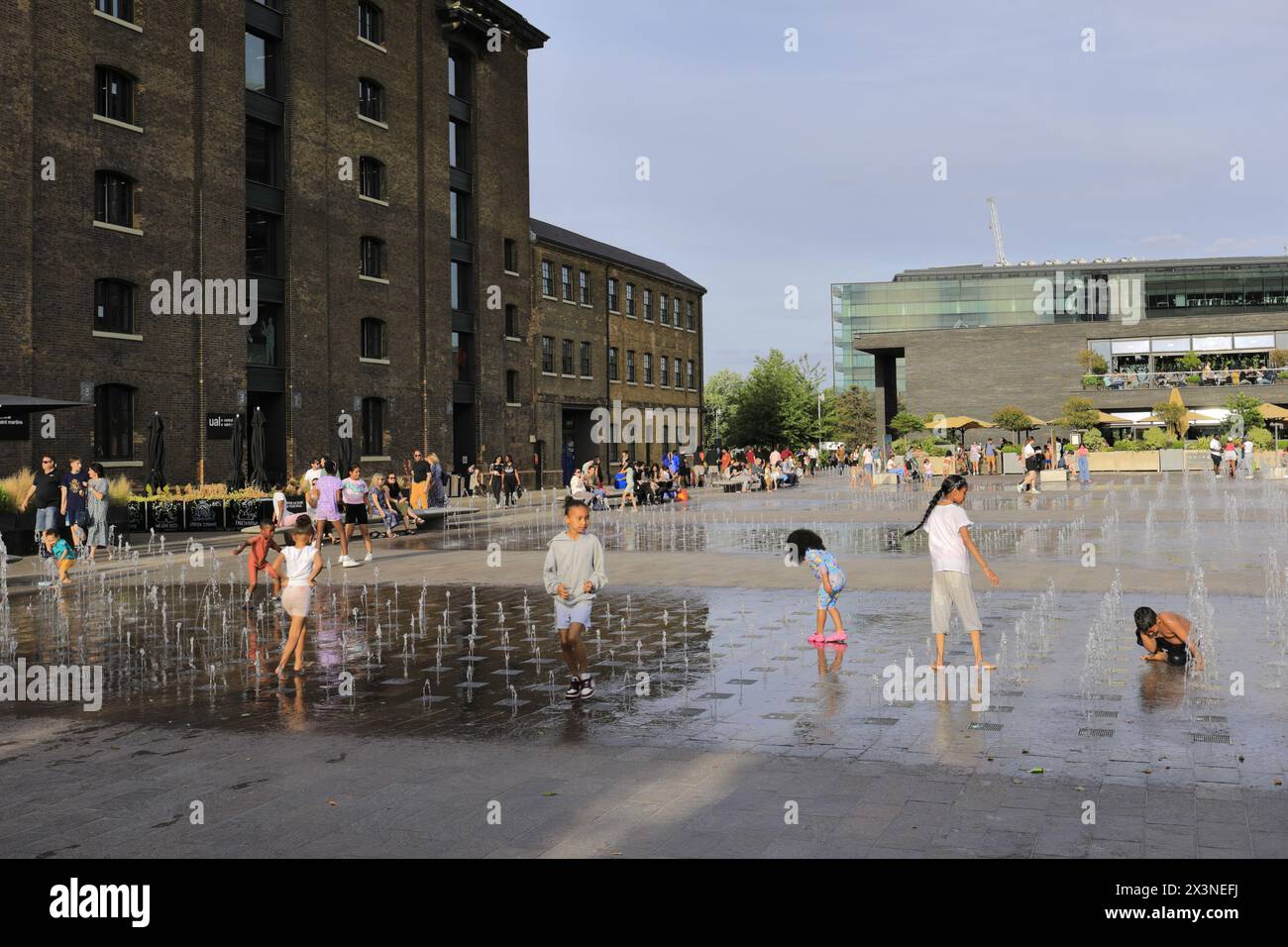 View over the newly refurbished, Coal Drops Yard, Kings Cross, London ...