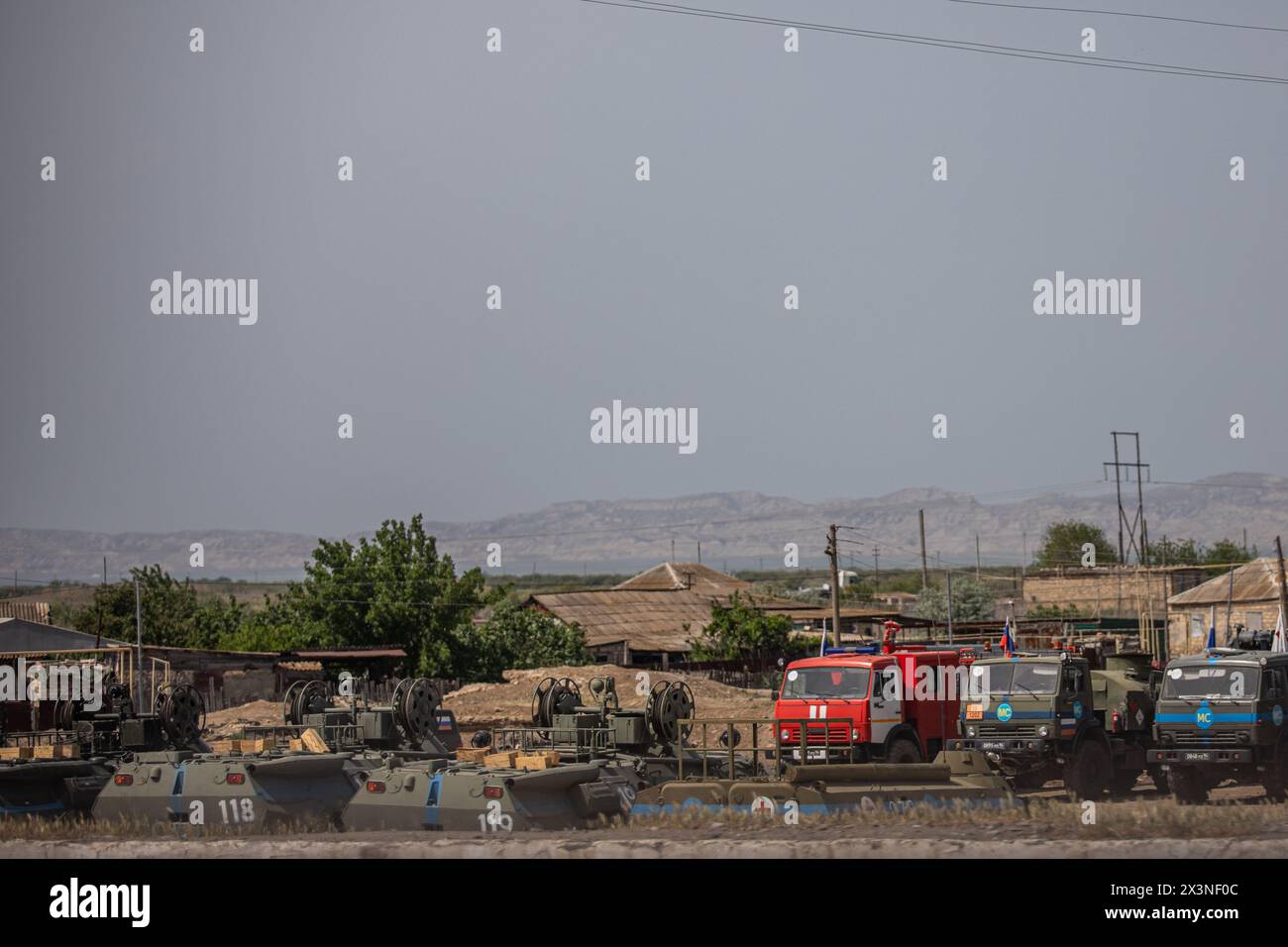 Goranboy, Azerbaijan. 27th Apr, 2024. Heavy equipment of Russian ...