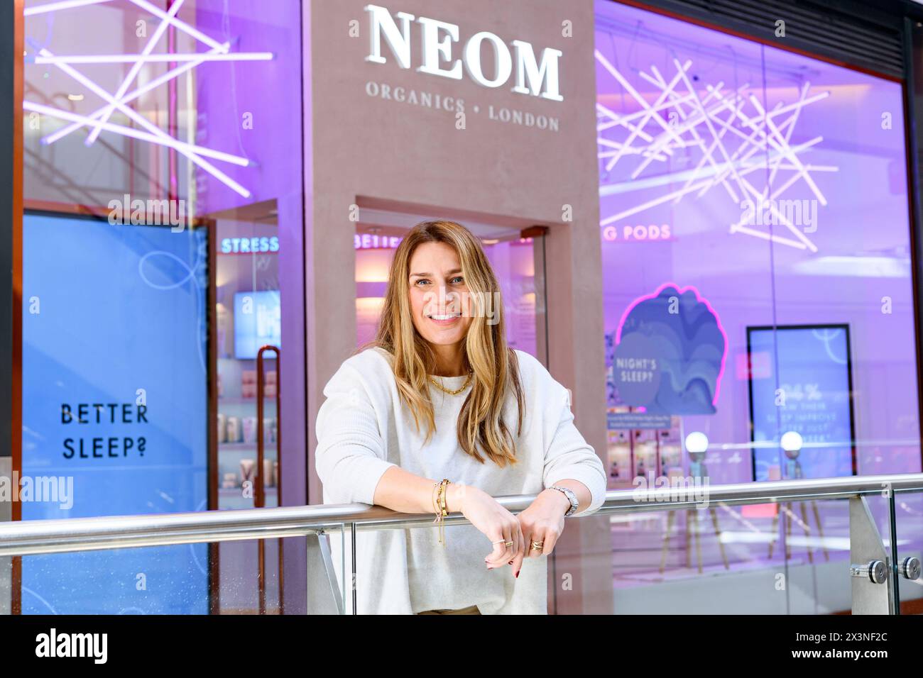 Neom store opening wellbeing founder Nicola Elliot Stock Photo - Alamy