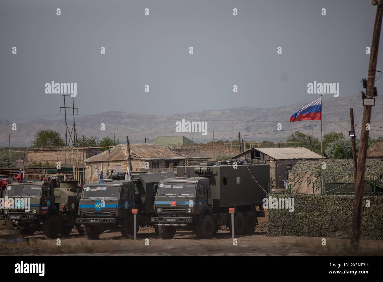 Goranboy, Azerbaijan. 27th Apr, 2024. Heavy equipment of Russian ...