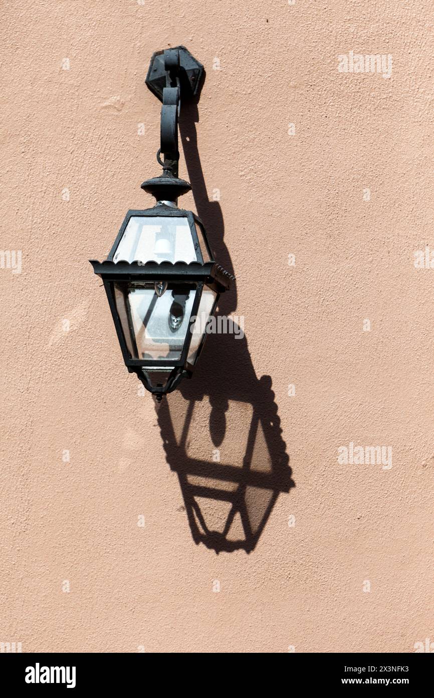 French Quarter, New Orleans, Louisiana. Lamp and Shadow on Side of ...