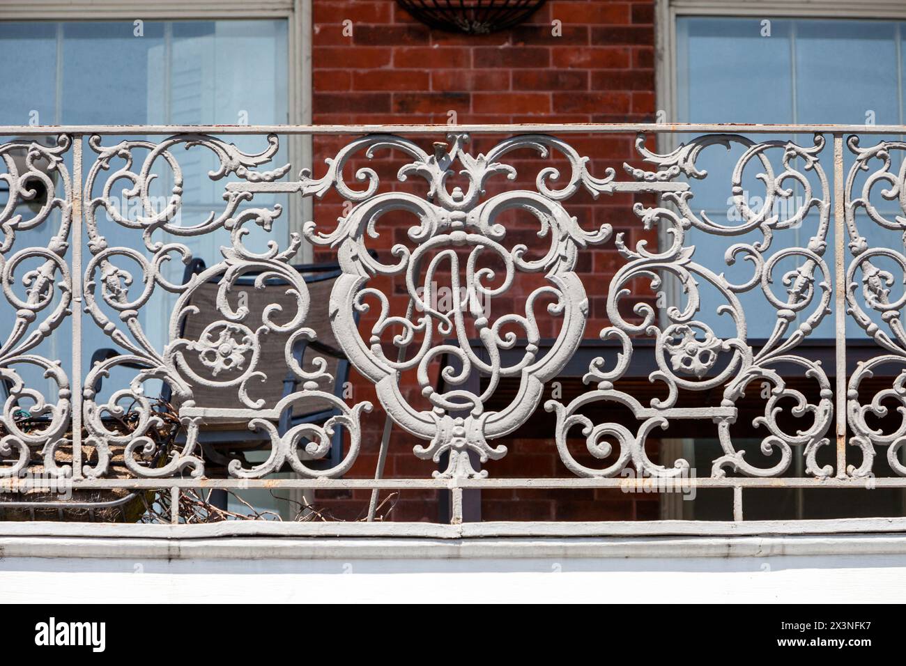 New Orleans, Louisiana. French Quarter. Emblem of the Baroness Pontalba ...