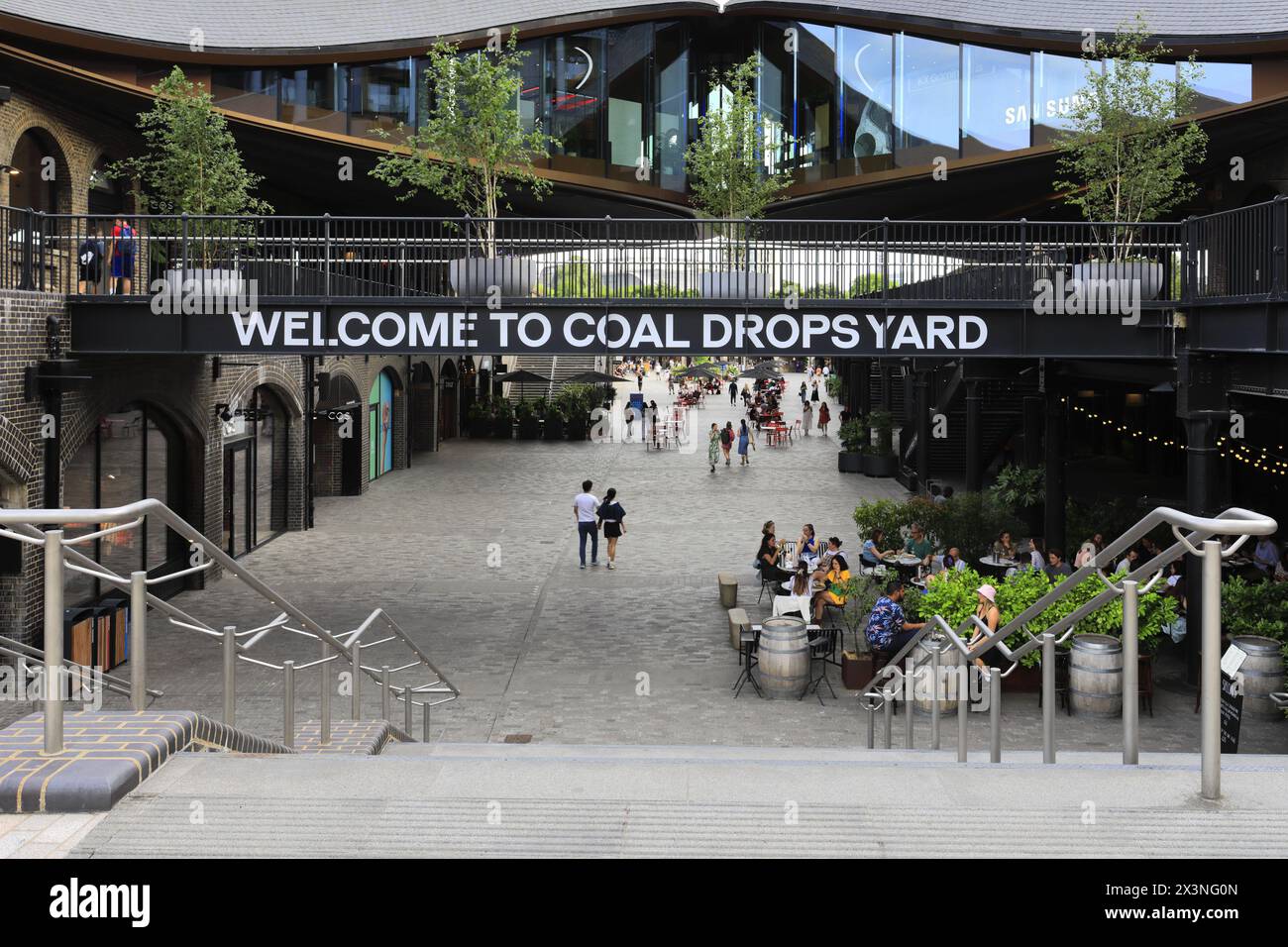View over the newly refurbished, Coal Drops Yard, Kings Cross, London ...