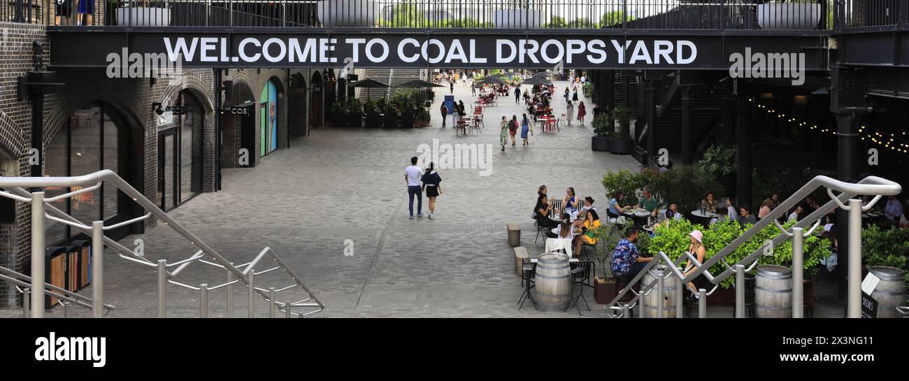 View over the newly refurbished, Coal Drops Yard, Kings Cross, London ...