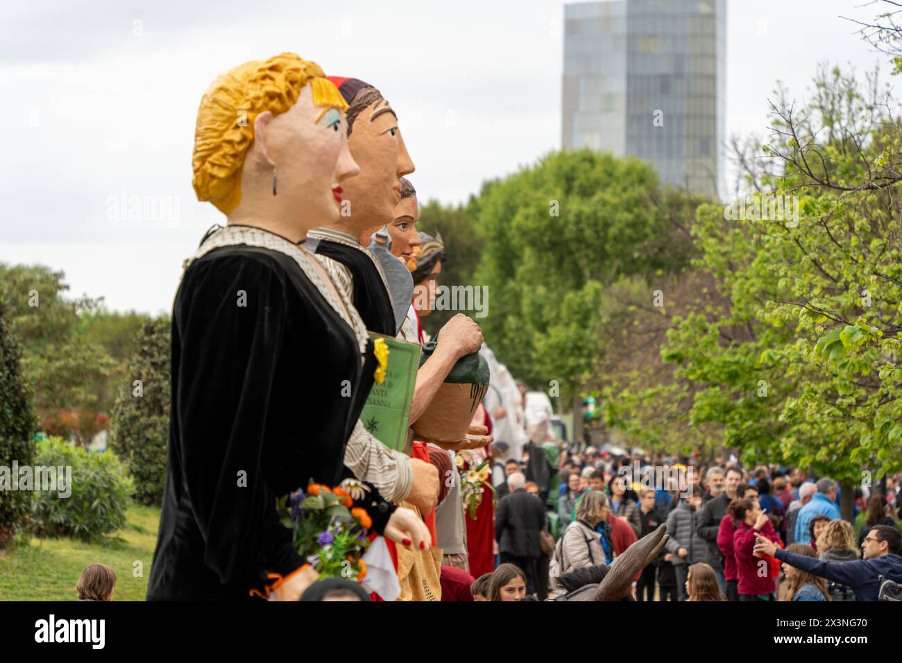 The "gegants" of the city of Barcelona, figures from the Catalan ...