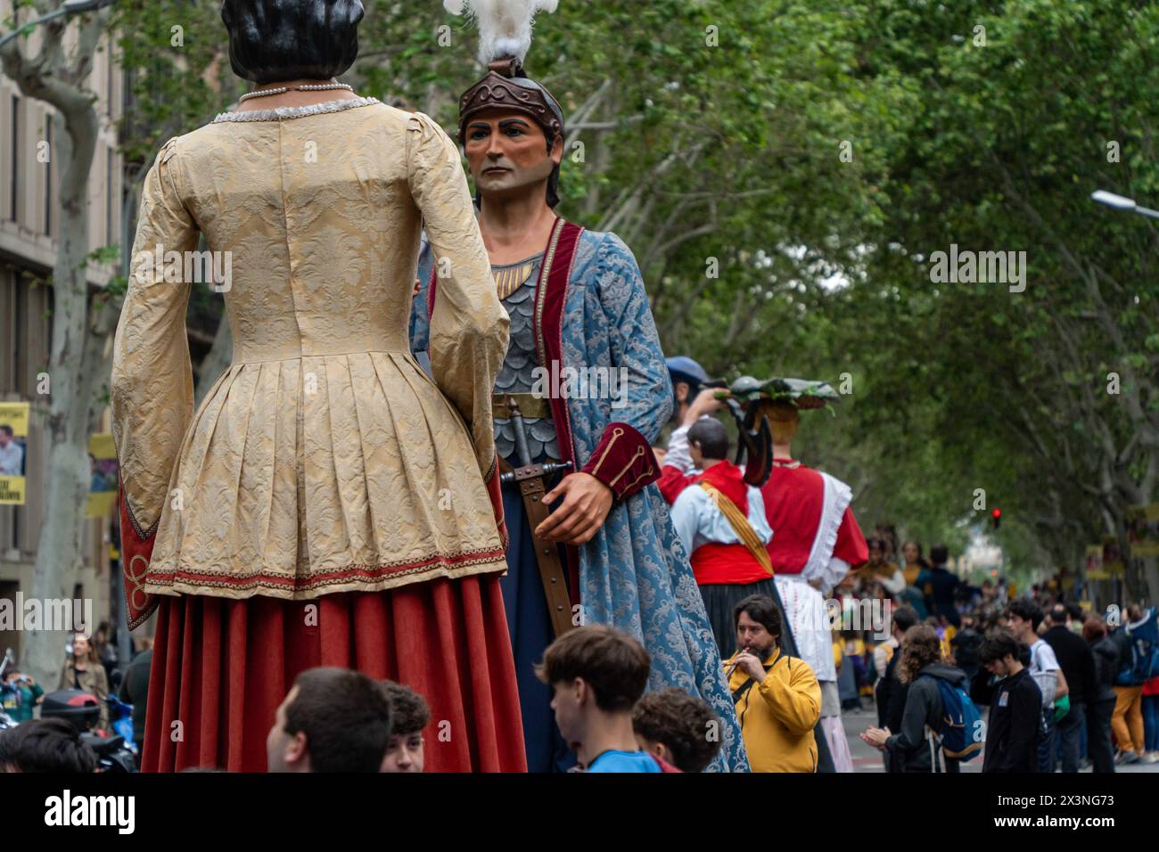 The "gegants" of the city of Barcelona, figures from the Catalan ...