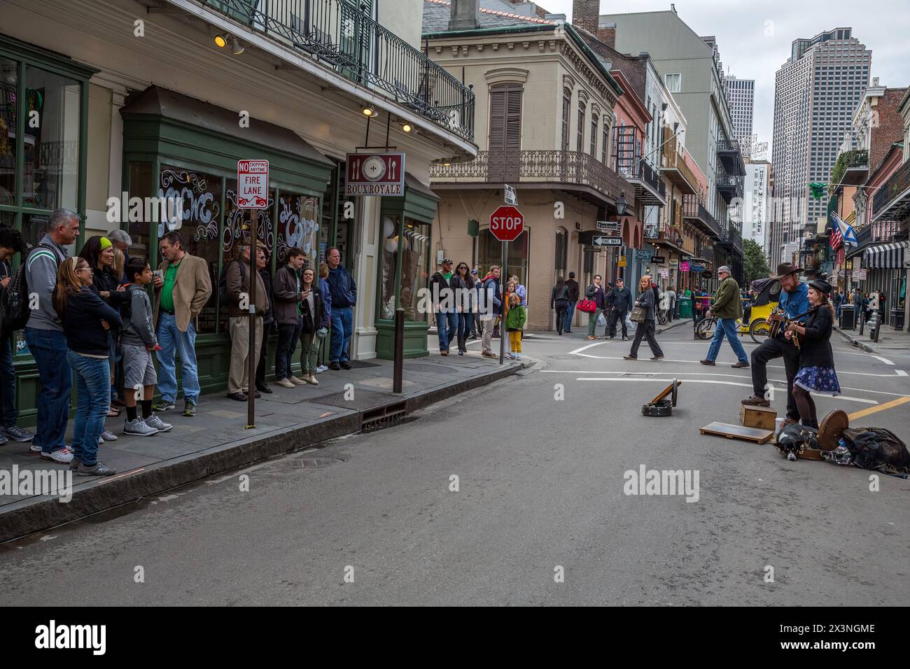 French Quarter, New Orleans, Louisiana. Tourists Watching Street ...