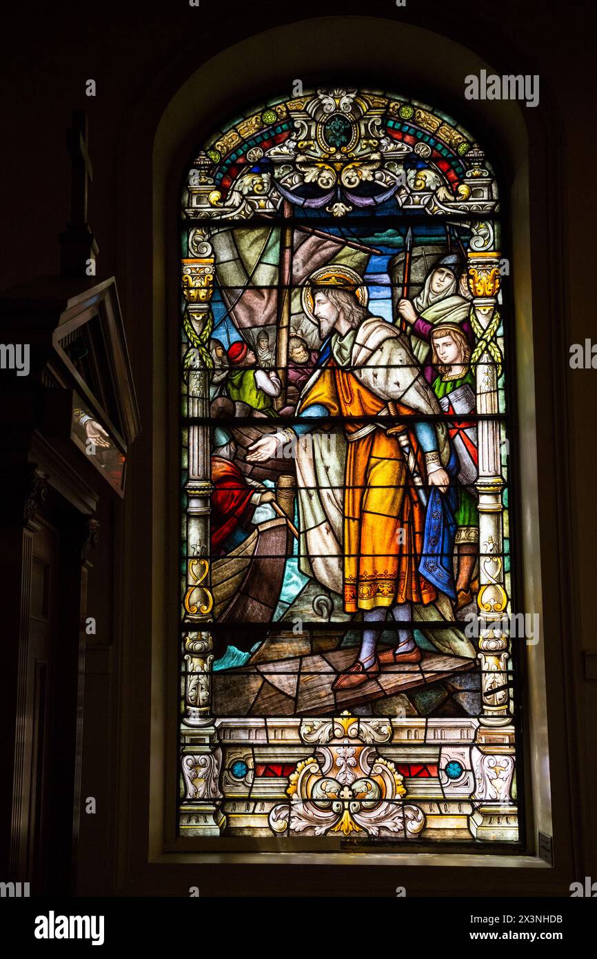 French Quarter, New Orleans, Louisiana. St. Louis Basilica Stained ...