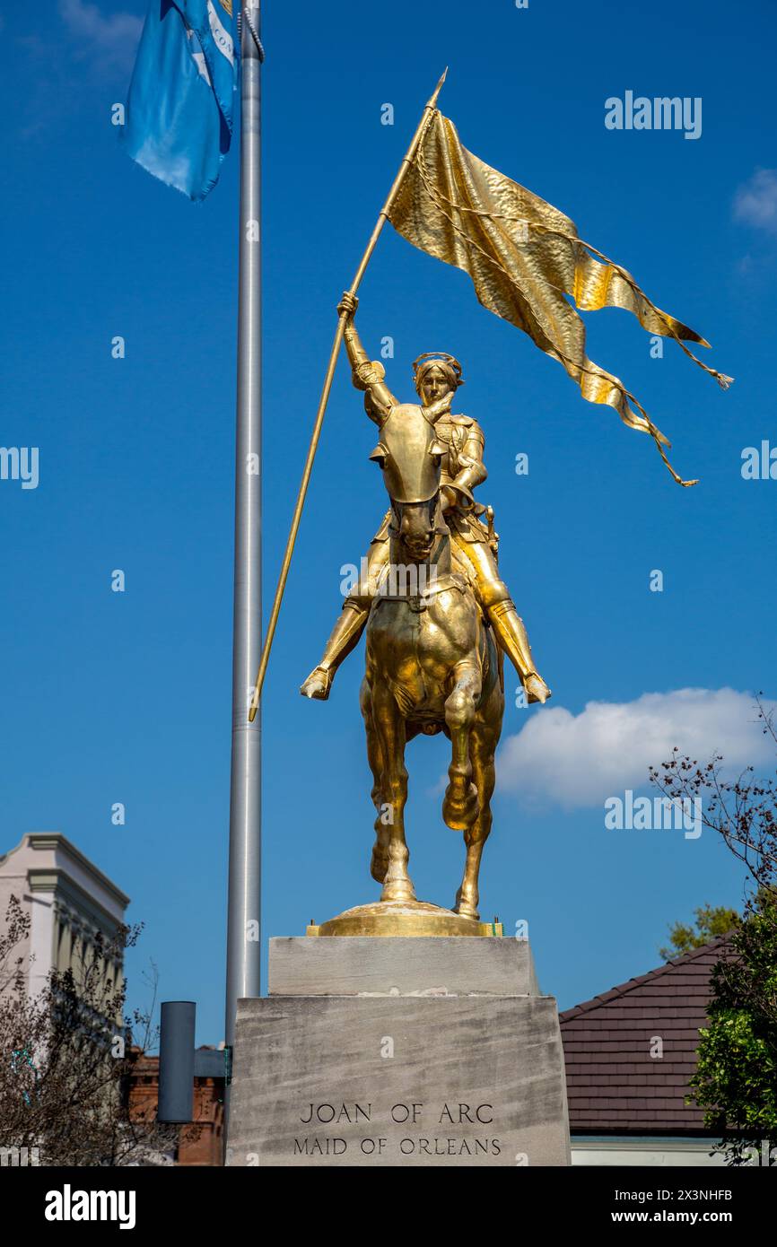 French Quarter, New Orleans, Louisiana. Joan of Arc Statue, Decatur ...