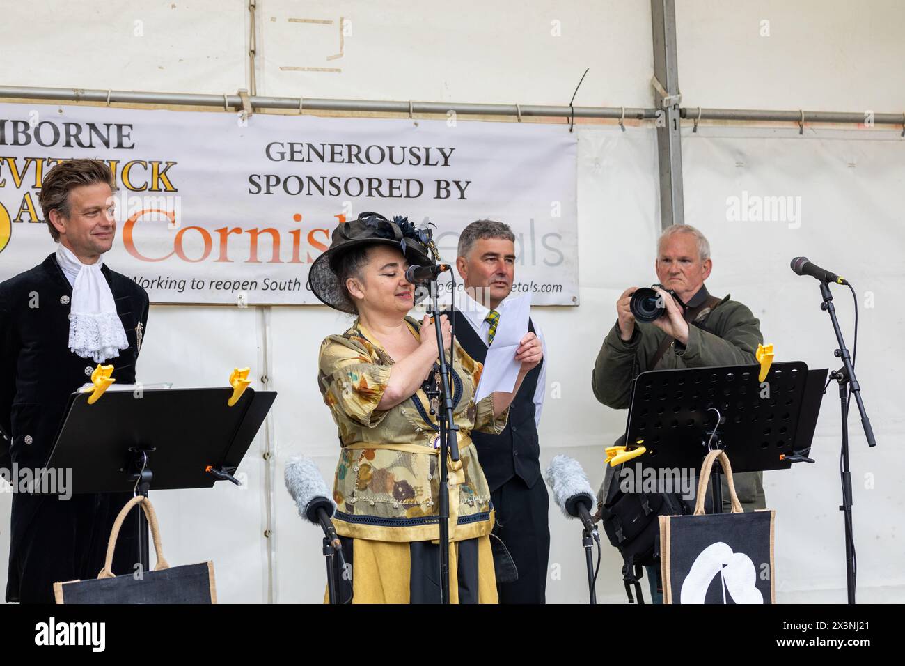 Mayor Zoe Fox makes a speech as Camborne celebrates Trevithick Day in ...