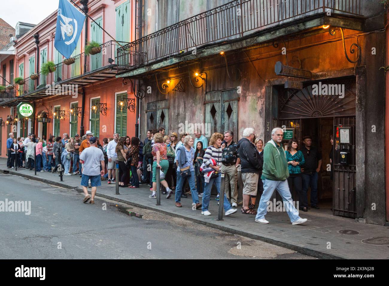 French Quarter, New Orleans, Louisiana. People Lined up for a ...
